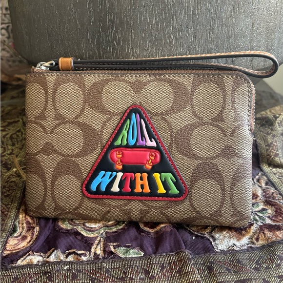 Coach | Bags | Authentic Coach Signature Coated Canvasleather Roll With ...